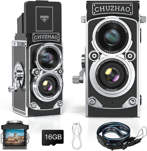Retro Mini Digital Camera, 1080P FHD Video 12MP Autofocus Vlogging ...