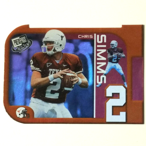 Chris Simms 2003 Press Pass Big Numbers Die-Cut Football Card #BN 27/36 ...