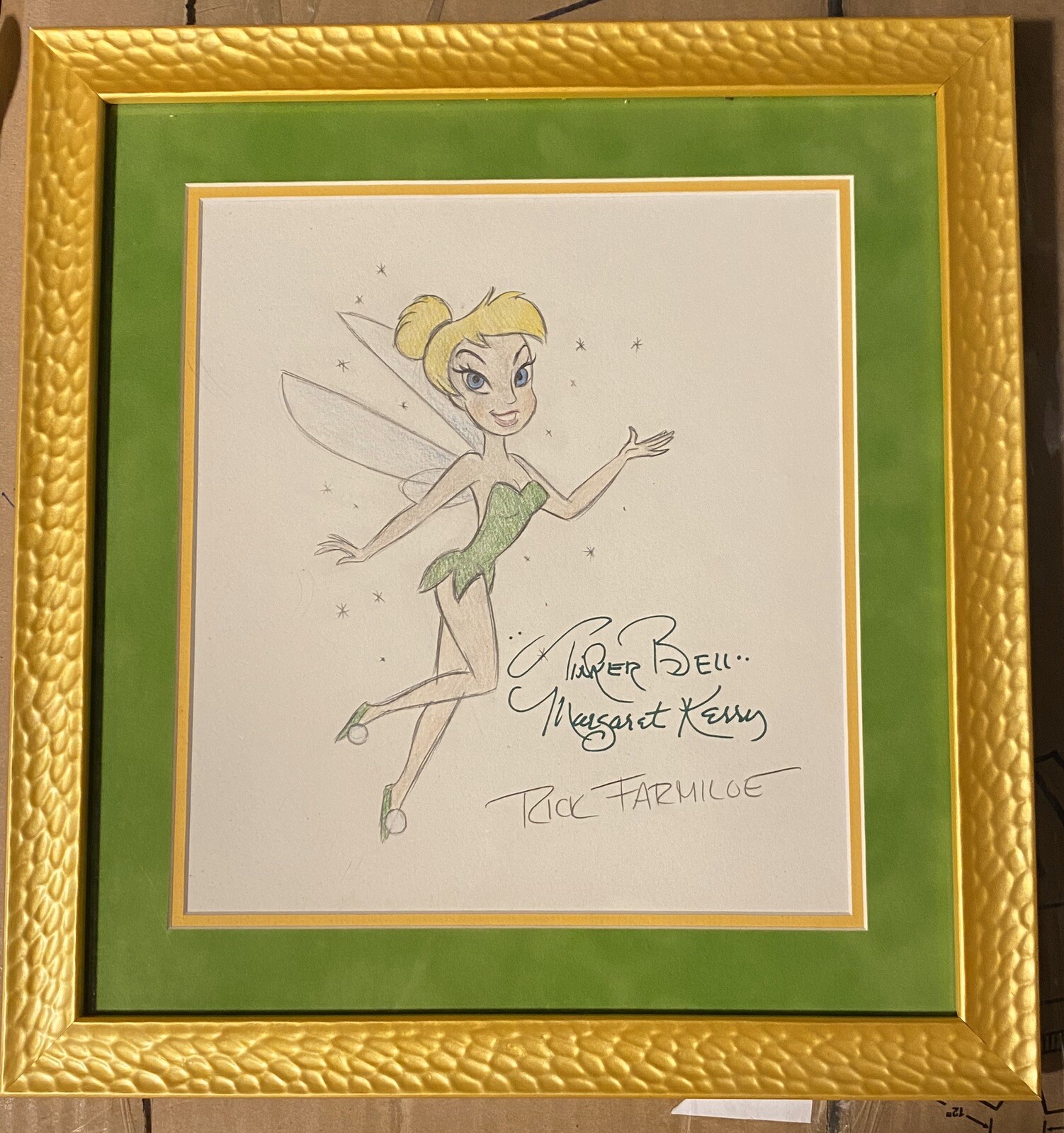 Margaret Kerry Tinker Bell Signed Autographed Framed Orig Drawing Rick ...