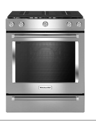 KitchenAid KSGG700ESS 30" Stainless Slide-In 5 Burner Gas Range | eBay