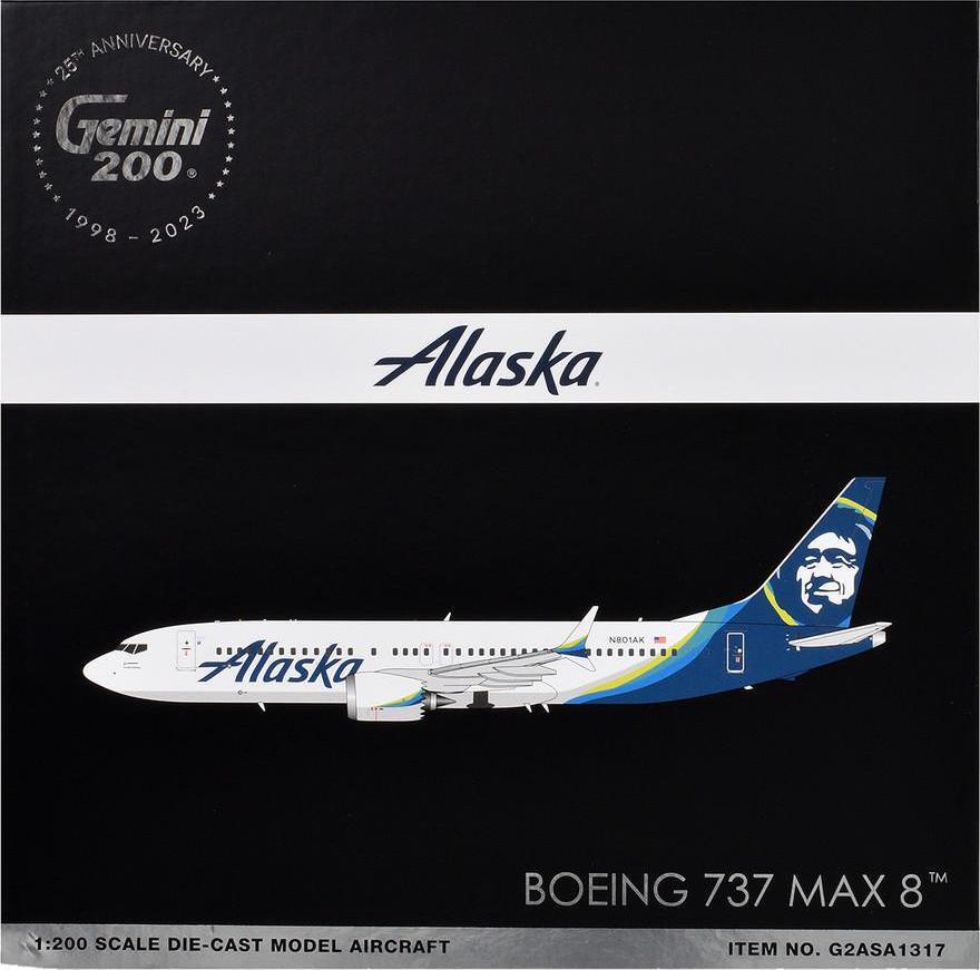 Boeing 737 MAX 8 Commercial Aircraft Alaska Airlines (N801AK) White ...