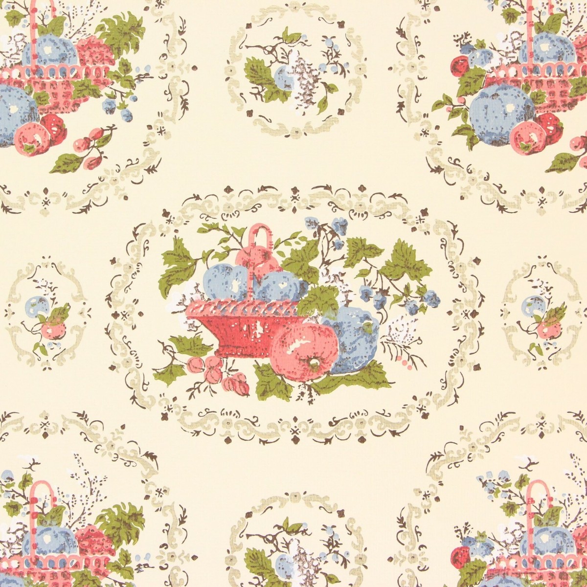 1970s Vintage Wallpaper Strawberry
