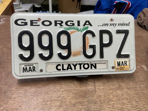 License Plate Tag Vintage Georgia Clayton County 999 GPZ 2010 Rustic ...