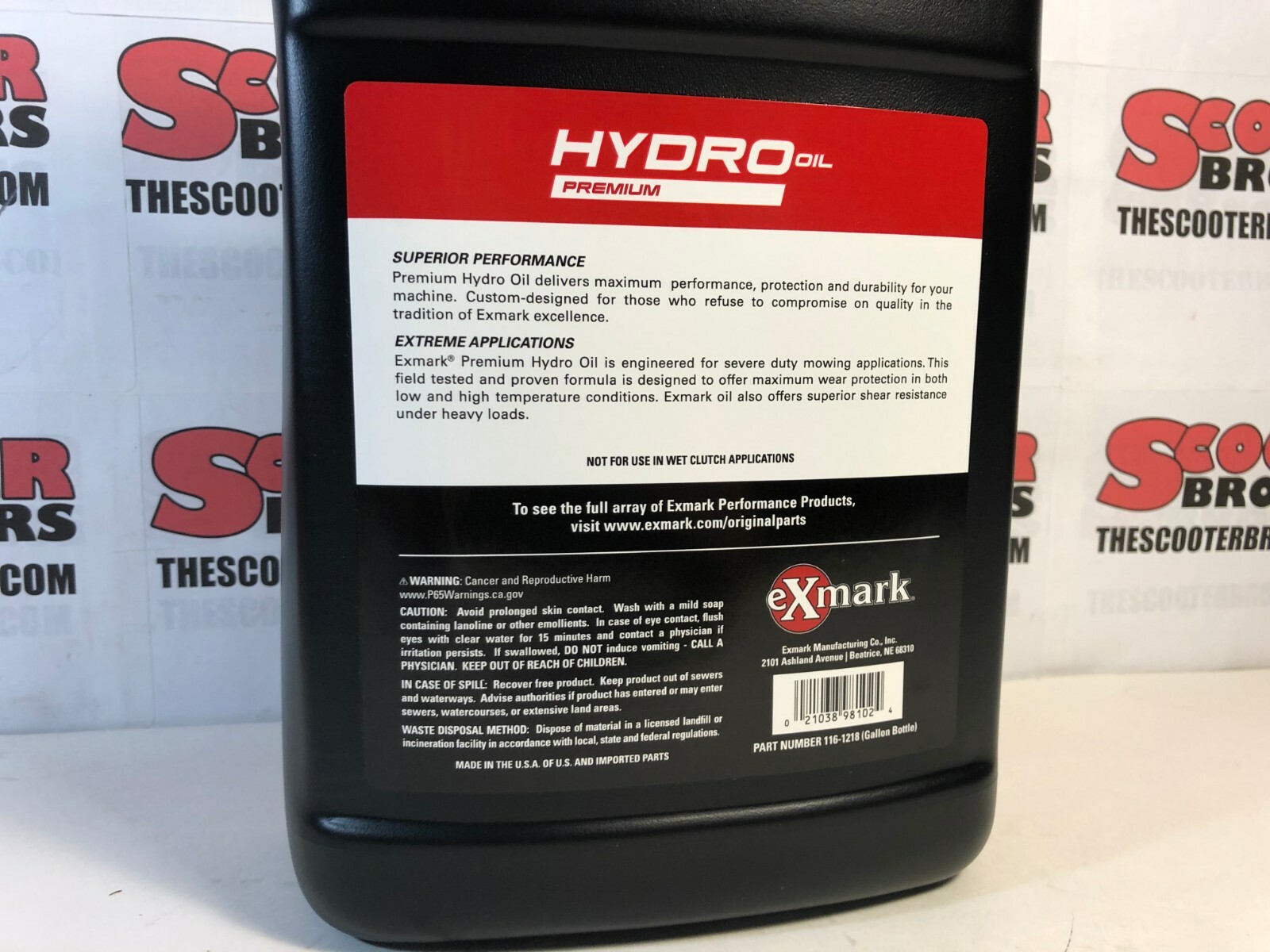 Exmark 116-1218 Gallon Hydro Oil 48" 52" 60" 72" Quest Lazer Radius ...