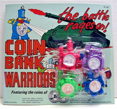 Coin Bank Warrior Toy Gumball Vending Machine Disp Card | eBay