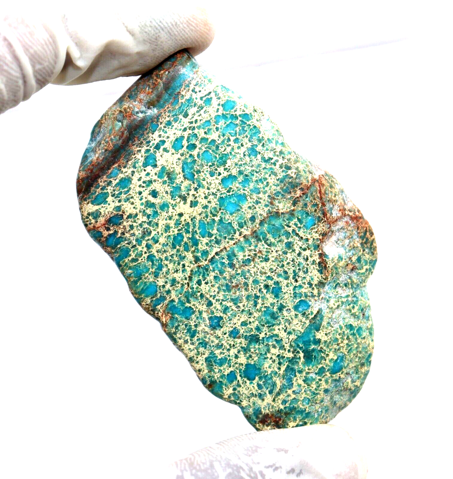 Natural 136 Ct Arizona Sky Blue Turquoise Slab Certified Rough Gemstone ...