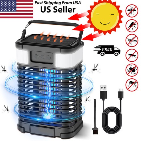 Large Solar USB Bug Zapper Fly Insect Mosquito Zapper Outdoor Smart ...