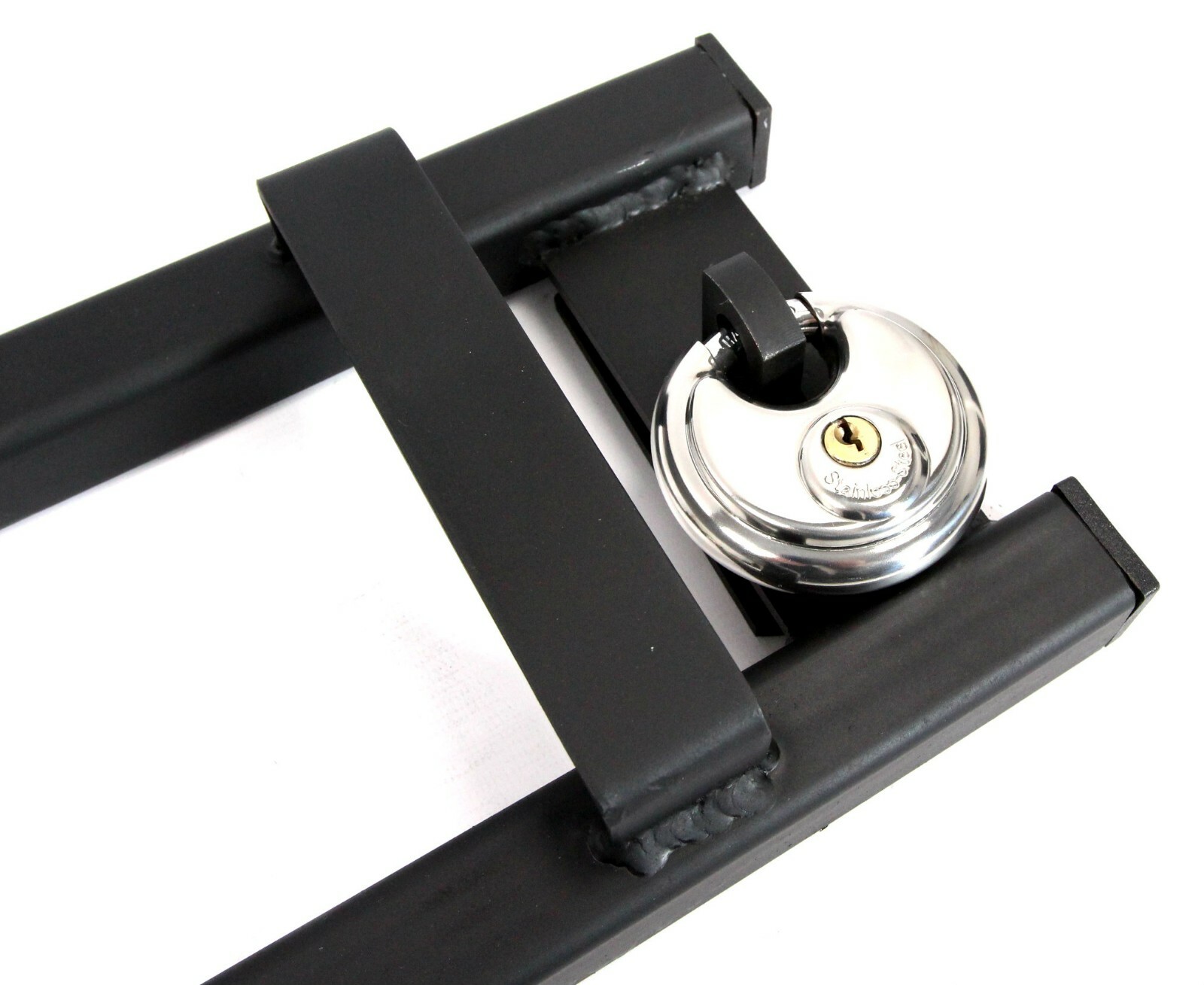 Security Locking Bar BLACK Double Hinged Arm Shed Door Locking UK ZB ...