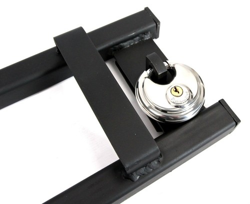 Security Locking Bar BLACK Double Hinged Arm Shed Door Locking UK ZB ...