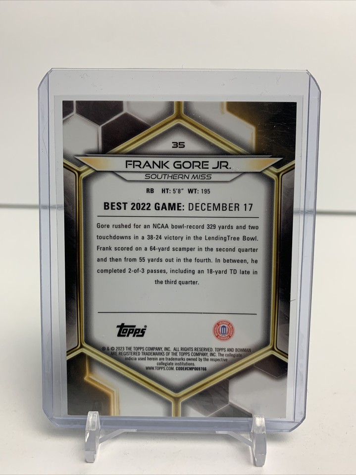 2023 Bowman's Best University - Blue Refractor #35 Frank Gore Jr 133/ ...