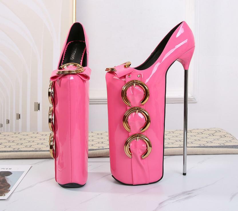30cm Super High Stiletto Metal Heel Womens Ring Party Pumps Platform ...
