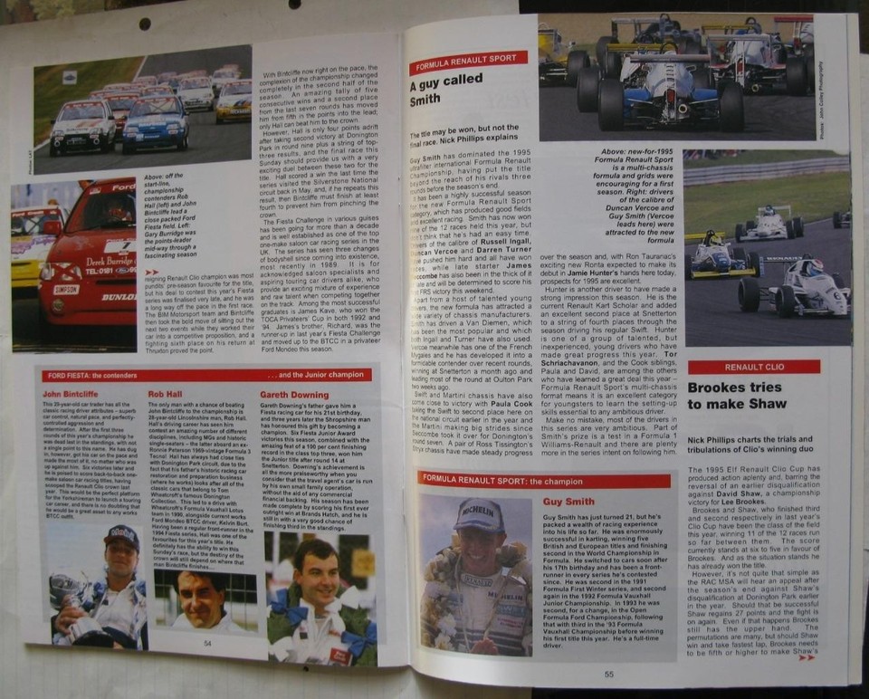 SILVERSTONE 23/24 Sep 1995 DHL International Raceday A4 Official ...