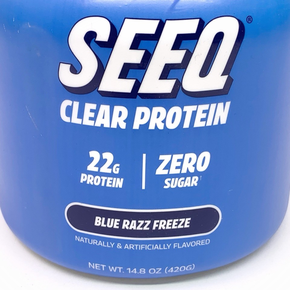 SEEQ Clear Protein Powder Blue Razz Freeze 22g - 15 Servings 14.8 Oz ...