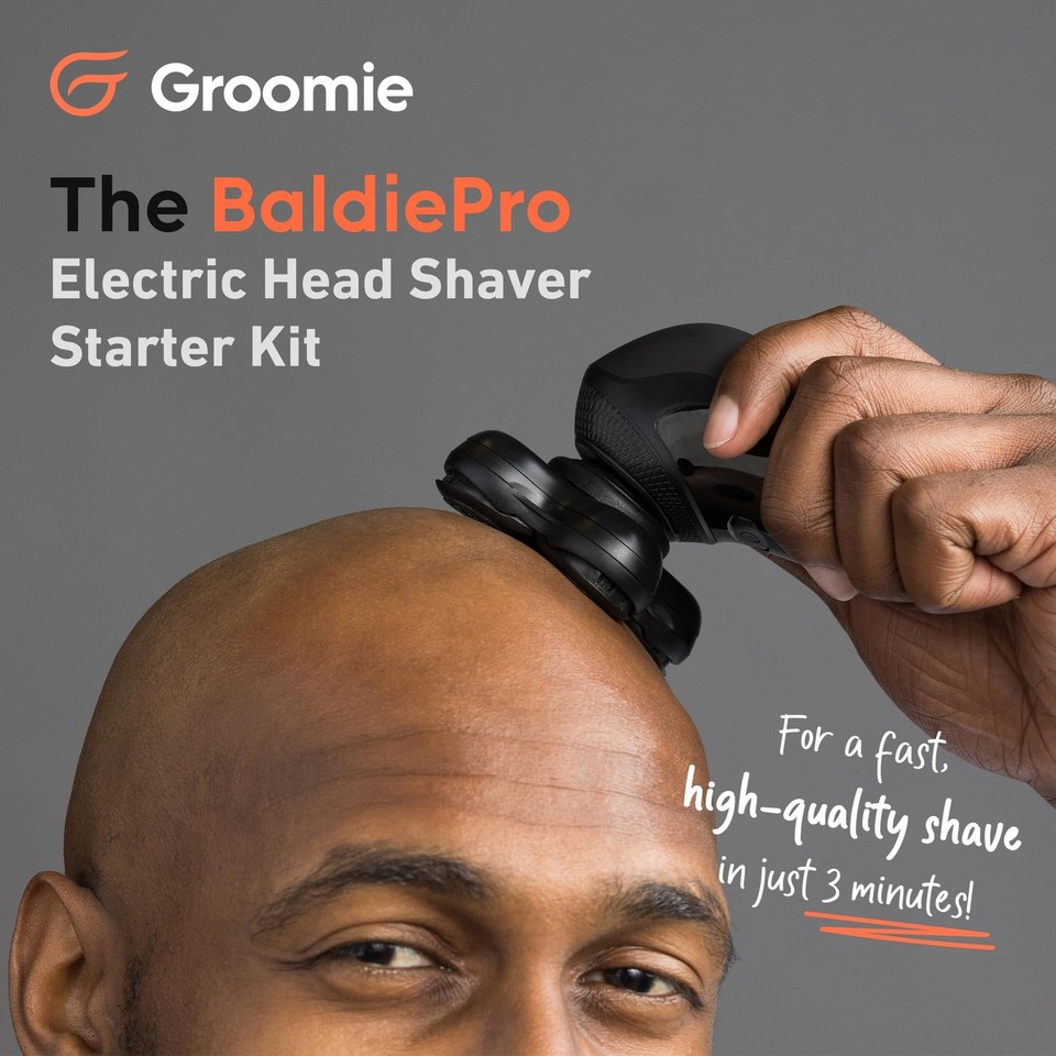 Groomie Cordless Bald Head Shavers for Men, BaldiePro Head Grooming ...