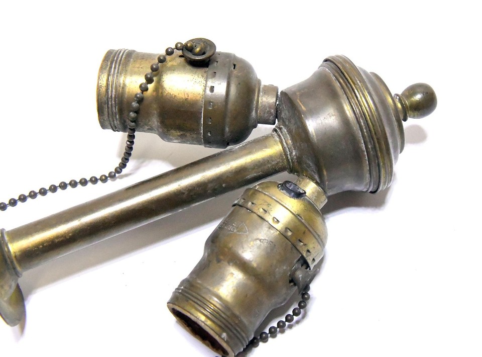 VINTAGE LAMP SOCKET DOUBLE CLUSTER LEADER MONOWATT PULL CHAINS SOCKETS ...