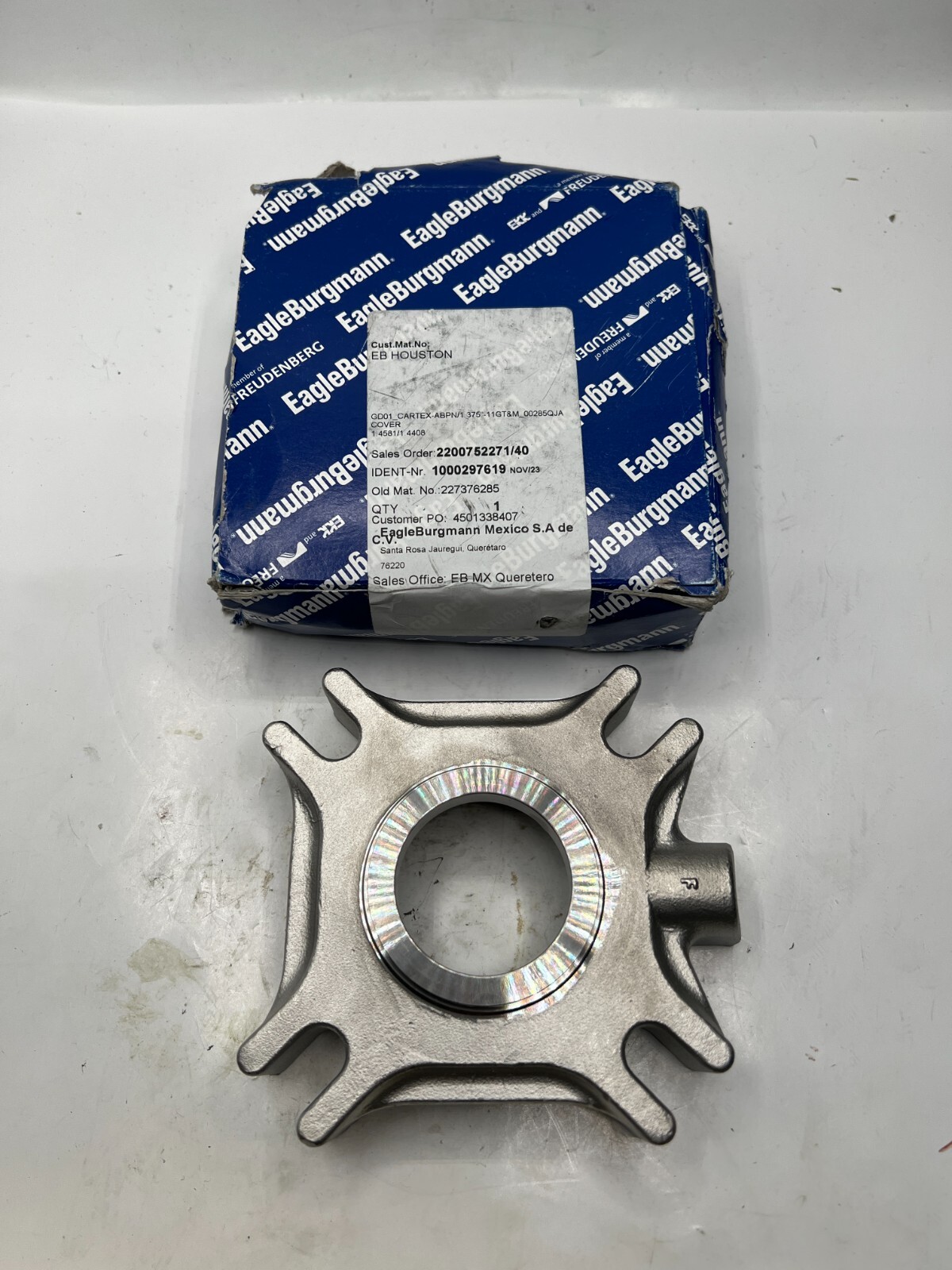 EB eCartex Single Mechanical Seal Cartridge Cover 1.375"-11, 1.4581/1. ...