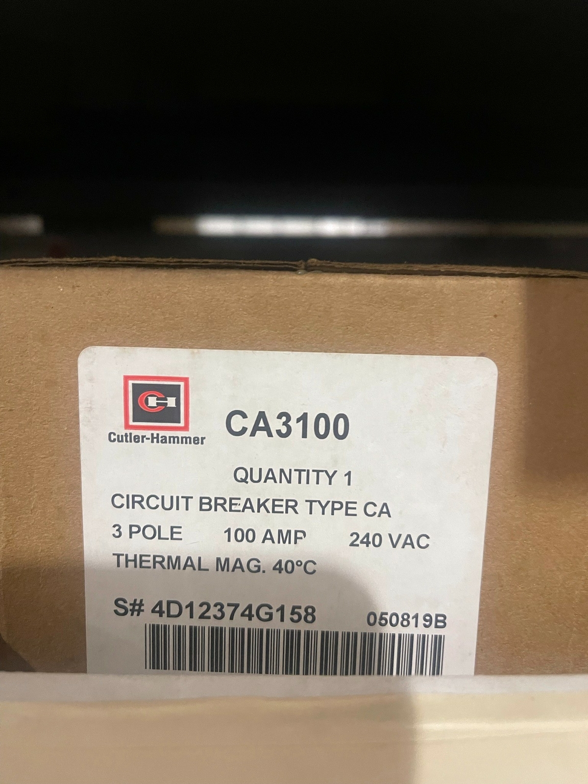 NEW EATON WESTINGHOUSE CA3100 CIRCUIT BREAKER 100 AMP | eBay