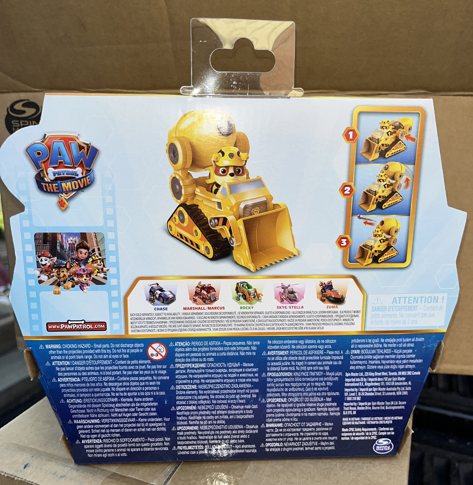 PAW Patrol: The Movie Rubble's Deluxe Transforming Vehicle Toy Car ...