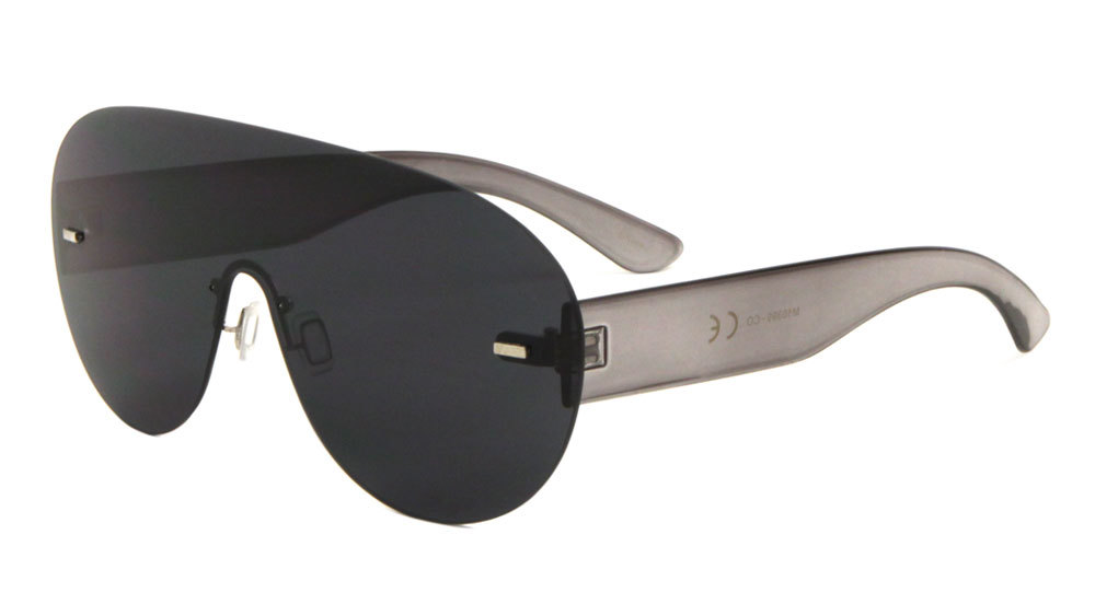 ASPEN RIMLESS OVERSIZED SHIELD MONO LENS FUTURISTIC SUNGLASSES GOGGLES ...