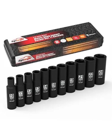 EP-Auto 1/2" Drive Metric Deep Impact Socket Set,6 Points,11 Sockets ...