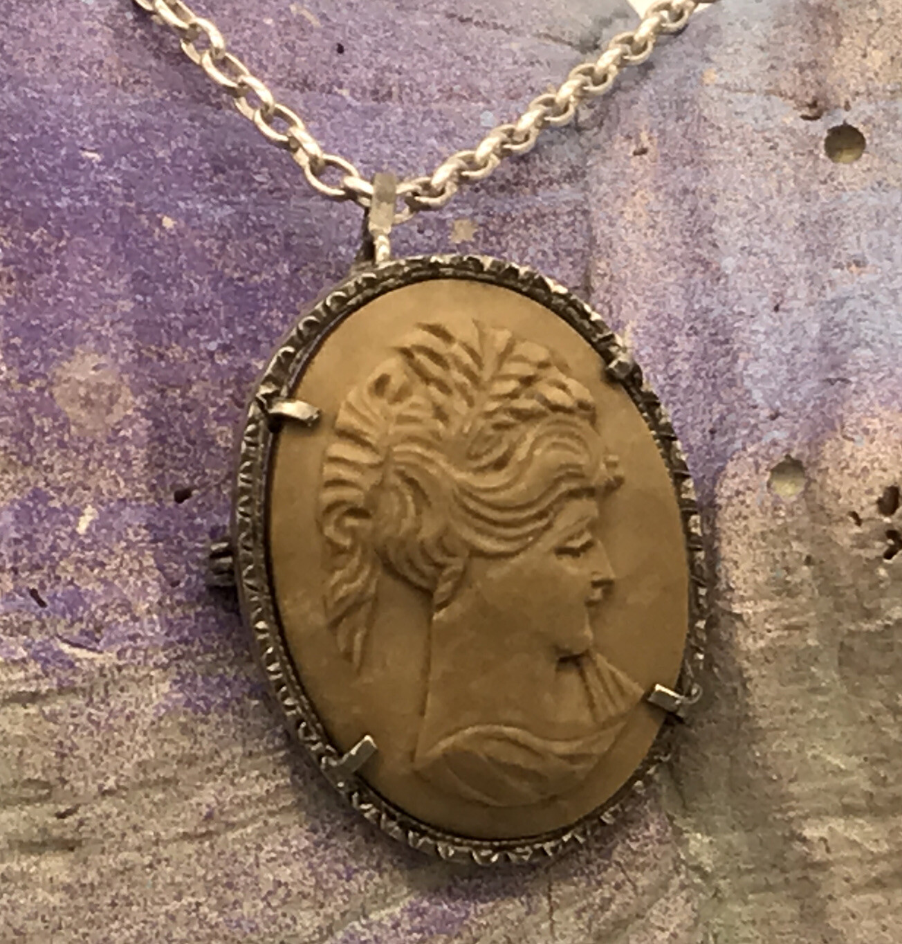 Antique Victorian Lava Cameo Carved High Relief .800 … - Gem