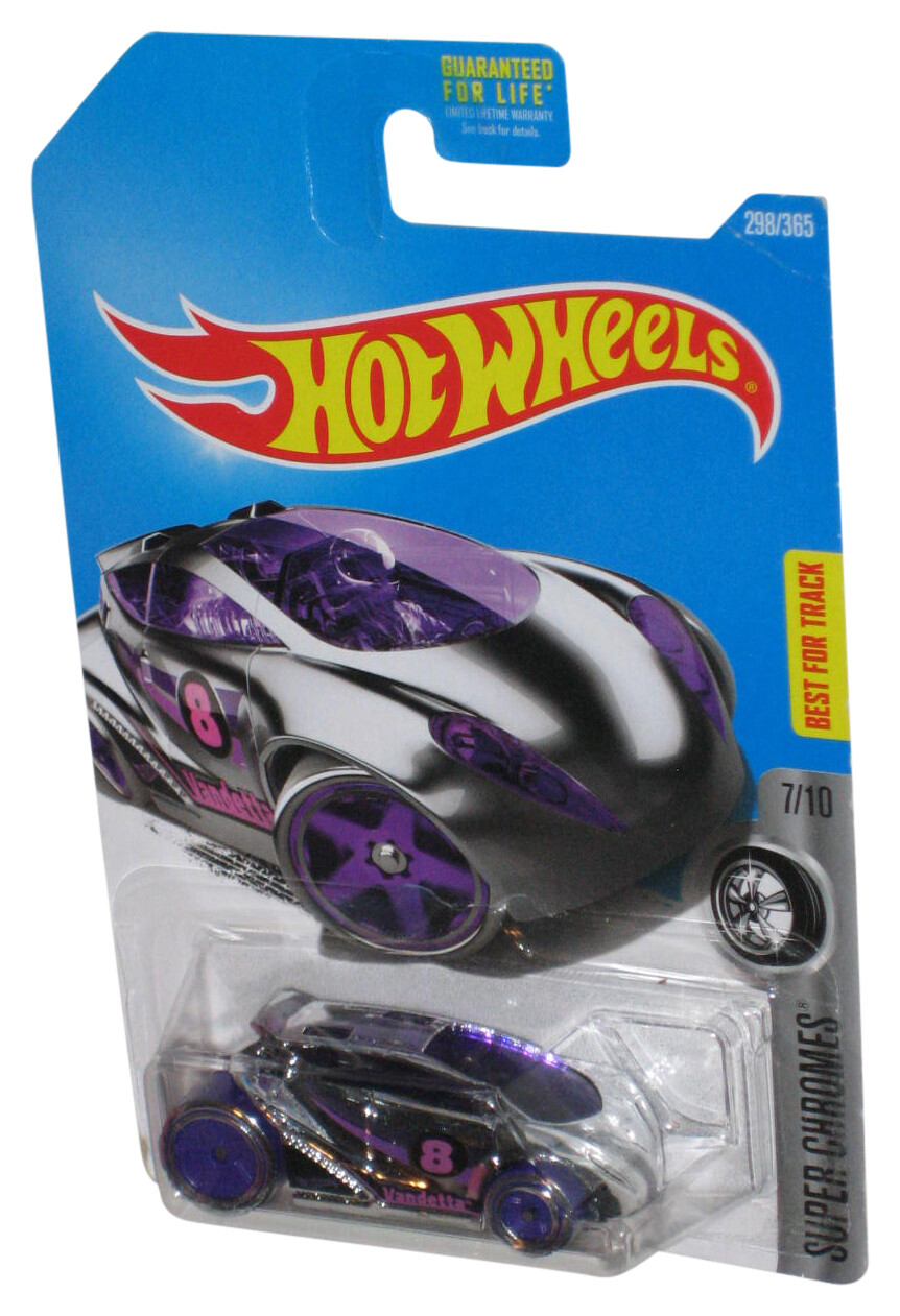 Hot Wheels Super Chromes 7/10 (2015) Purple & Silver Vandetta Toy Car ...