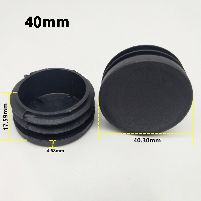 Round Plastic Blanking End Caps Pipe Tube Inserts Plugs Bungs Black Ø ...