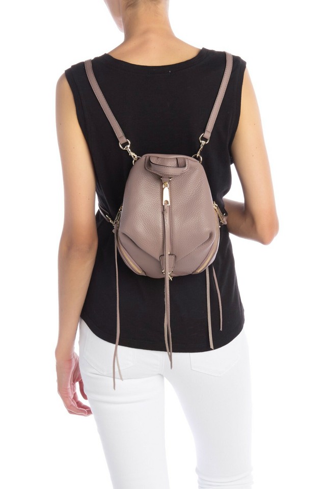 NWT Rebecca Minkoff Julian Mini Leather Backpack Black Grey Navy Pink ...