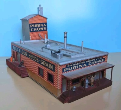 HO SCALE PURINA CHOWS DEPOT WAREHOUSE TERMINAL HOUSE BUILT BUILDING ...