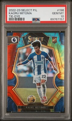 #/49 PSA 10 POP 4 Kaoru Mitoma 2022-23 Select EPL Tie-Dye Prizm #196 RC ...