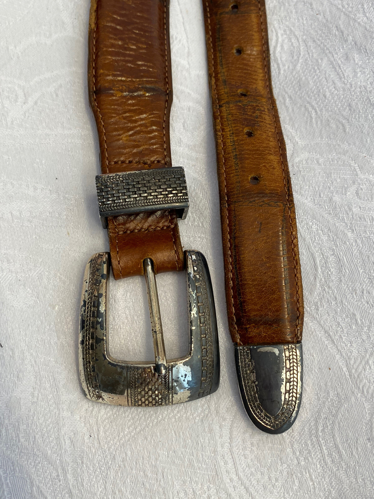 VTG Men's Size 42 Brighton Onyx Stitched Embossed Alligator Pattern ...