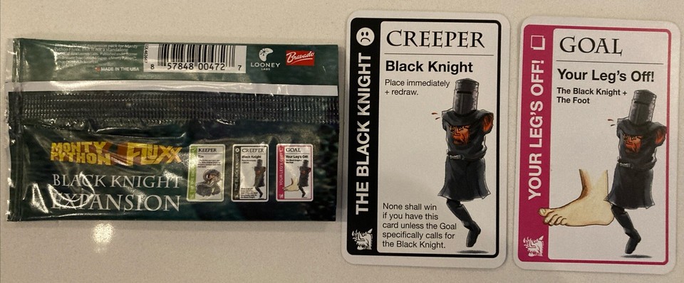 Looney Labs Card Game Monty Python Fluxx - Black Knight Expansion | eBay