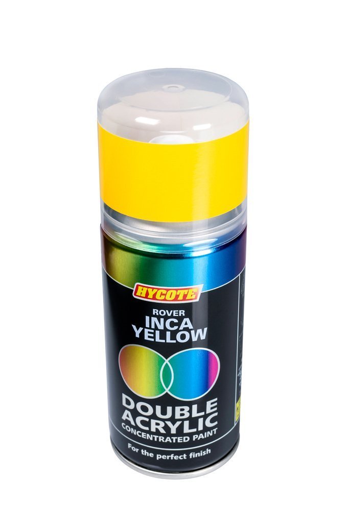 Hycote Rover Inca Yellow Double Acrylic Spray Paint 150Ml Aerosols ...