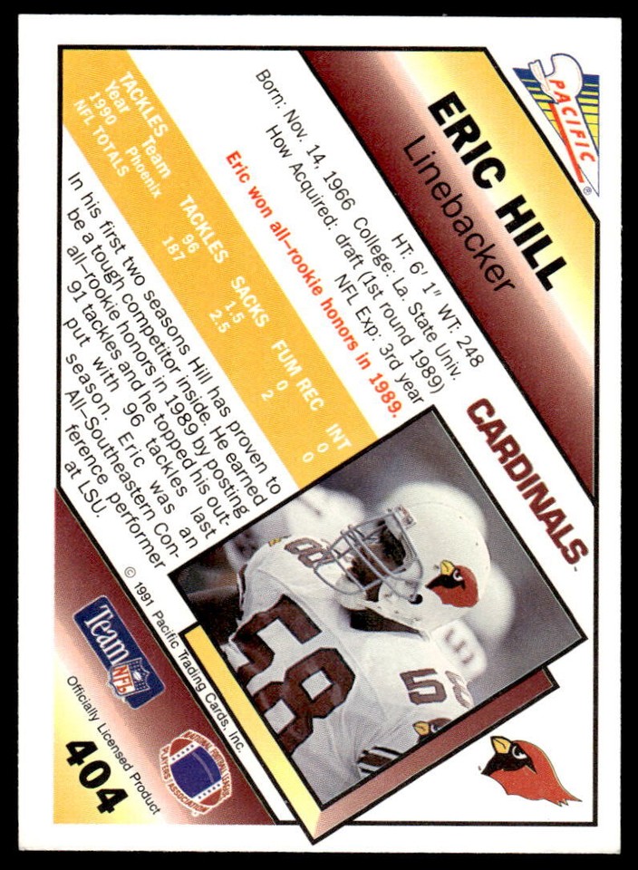 1991 Pacific #404 Eric Hill Near Mint or Better | eBay