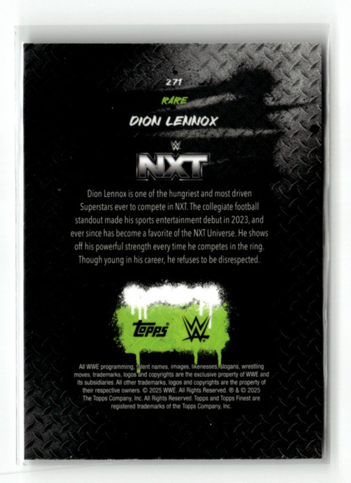 Dion Lennox 2025 Topps Finest WWE Rare Checkerboard Refractor #271 ...