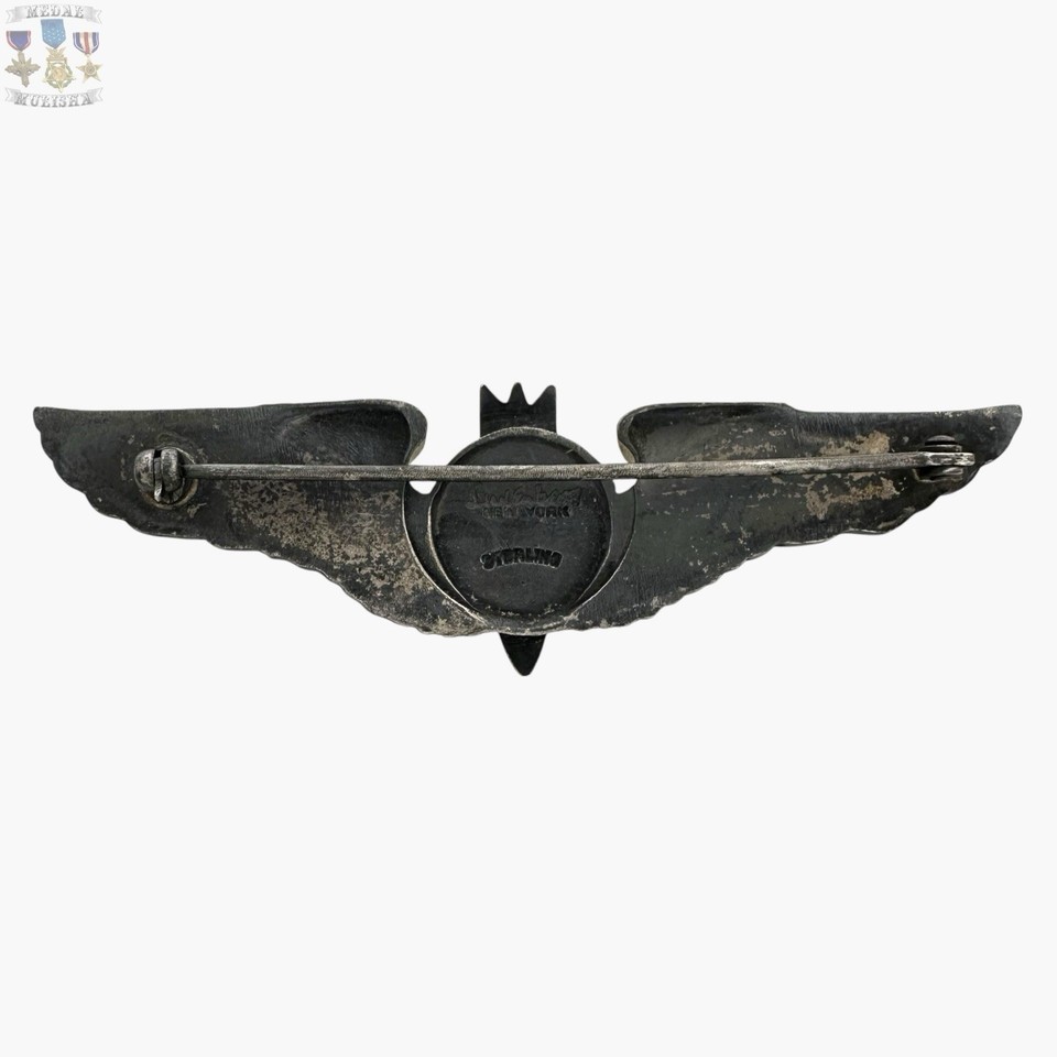 1ST PATTERN LUXENBERG WW2ARMY AIR CORPS BOMBARDIER WINGS BADGE STERLING ...