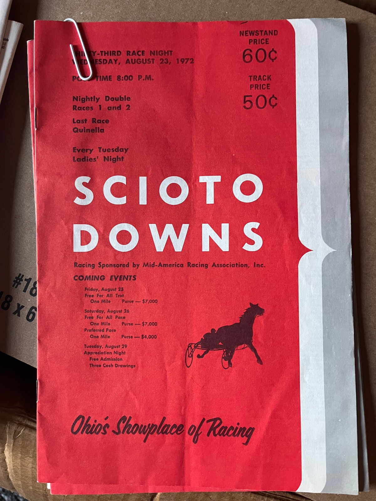 Scioto Downs Race Program 1972 08/23/1972 | eBay