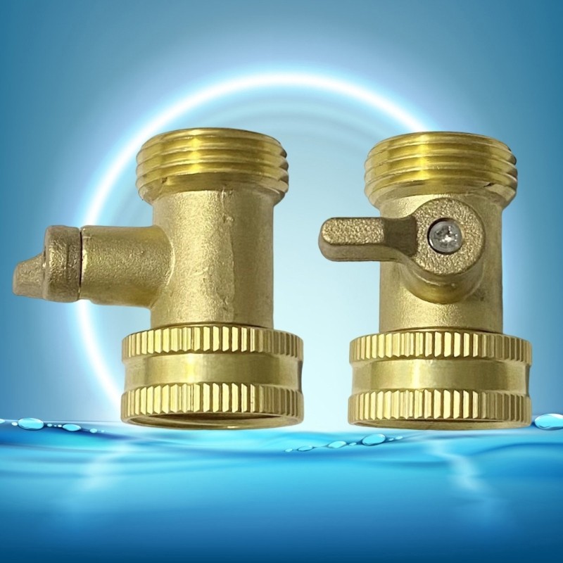 Pack of 2 Solid Brass Water Shutoff Valves with Long Handle for Garden ...