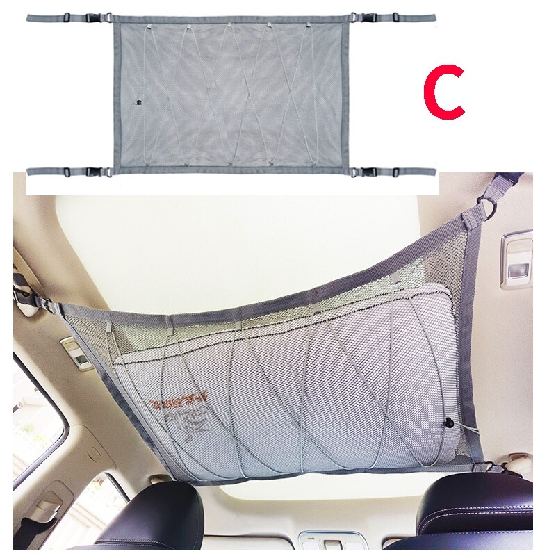 1x Car Roof Storage Net Zip Organizer Mesh Double-deck Vehicle Ceiling ...