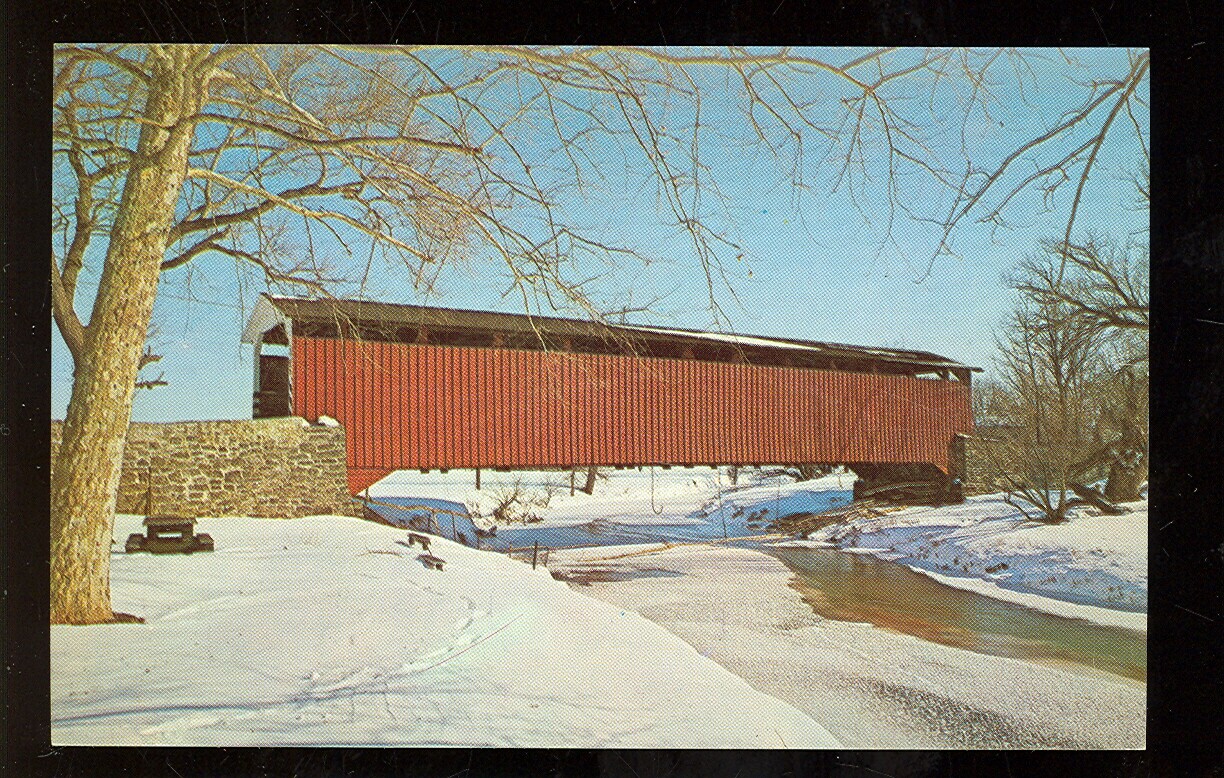 Witmer, Pennsylvania, Covered Bridge Snow Scene (WitmerPA3 | eBay