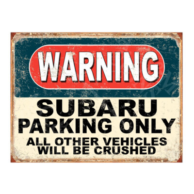 SUBARU parking metal wall sign car shed garage workshop pub bar mancave ...