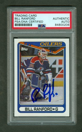 Bill Ranford 1990-91 Topps Card #226 Oilers PSA/DNA Encased Autograph ...