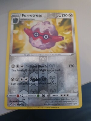 114/185 Forretress Rare Reverse Holo Card Pokemon Trading Card Vivid ...