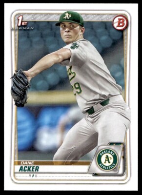 2020 Bowman Draft Dane Acker G374 Oakland Athletics #BD-8 | eBay
