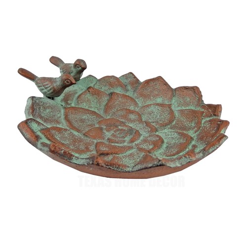 Birds on Flower Key Dish Bowl Jewelry Trinket Tray Cast Iron Patina ...