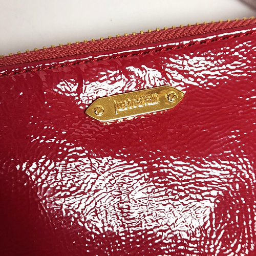 NWT Just Cavalli Fuchsia Pink Patent Leather Wallet Wristlet Gold ...