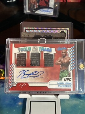 Kamaru Usman 1/1 AUTO TRIPLE RELIC LAUNDRY TAG UFC 2023 Panini ...