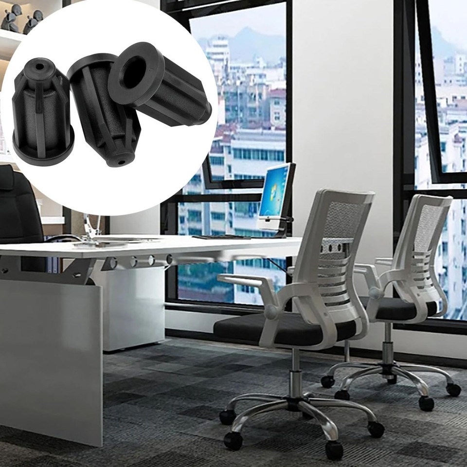 Lovelysp Plastic Caster Socket Black Sleeve Round Inserts Chair Caster ...