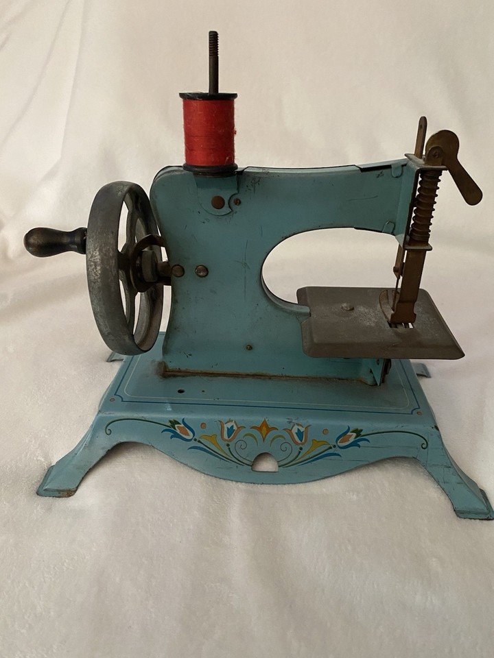 Antique Toy Sewing Machine Light Blue Lindstrom Vintage 1950s Needle ...