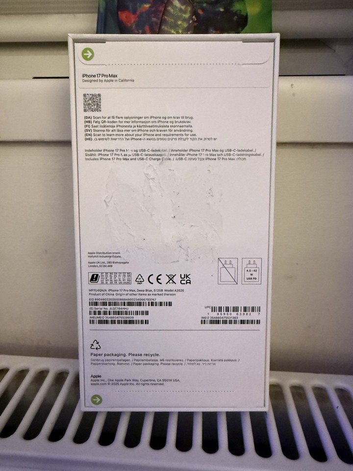 iPhone 17 Pro Max 512 Mb Brand New In Unopened Box Deep Blue | eBay UK